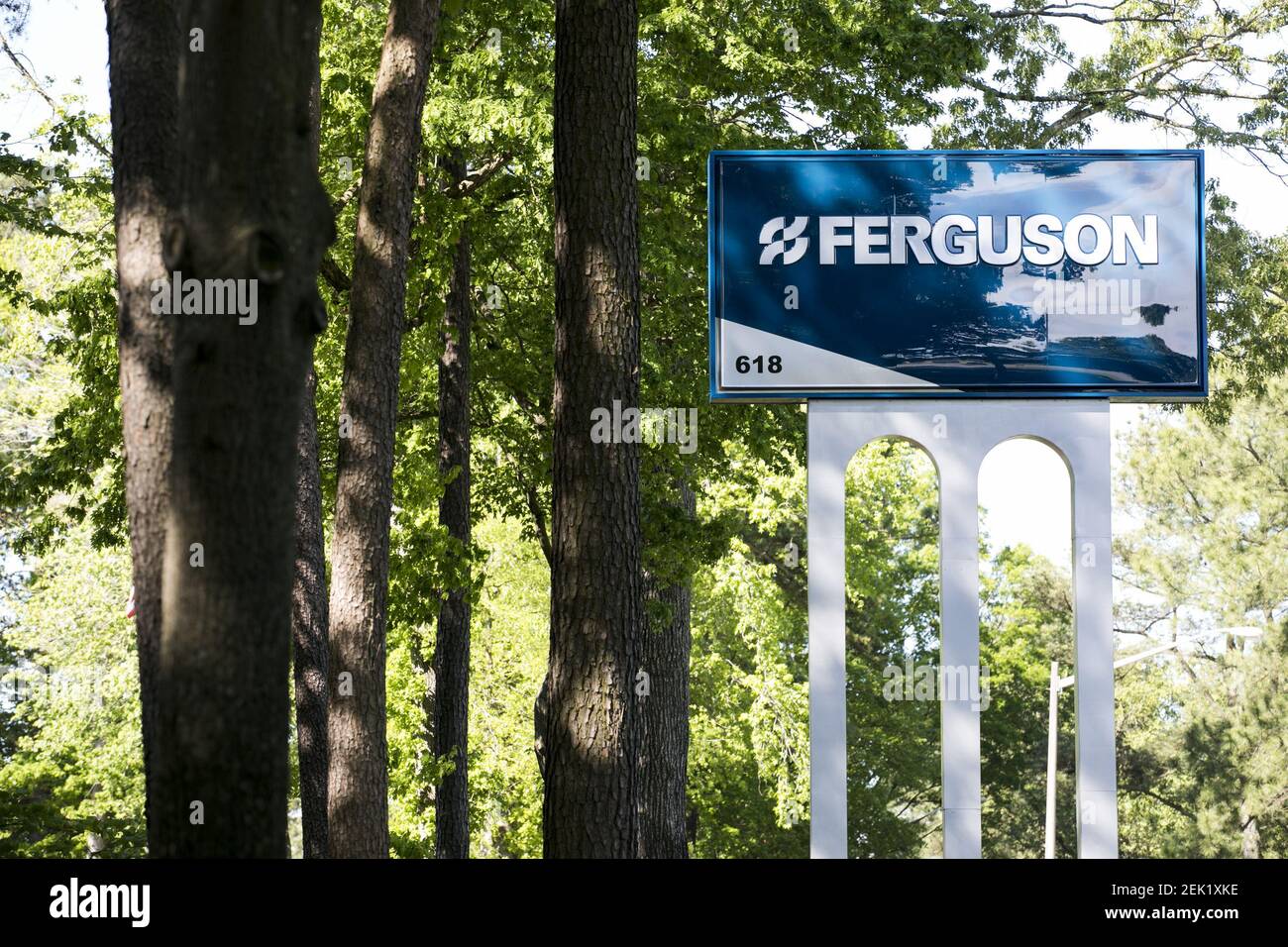 A logo sign outside of the headquarters of Ferguson in Newport News ...