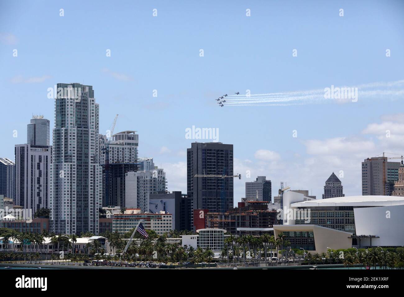 MIAMI, FL - MAY 8: U.S. Navy Blue Angels fly over Miami to pay tribute ...