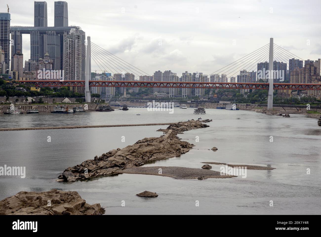The riverbed of Yangtze River is exposed due to spring drought in ...