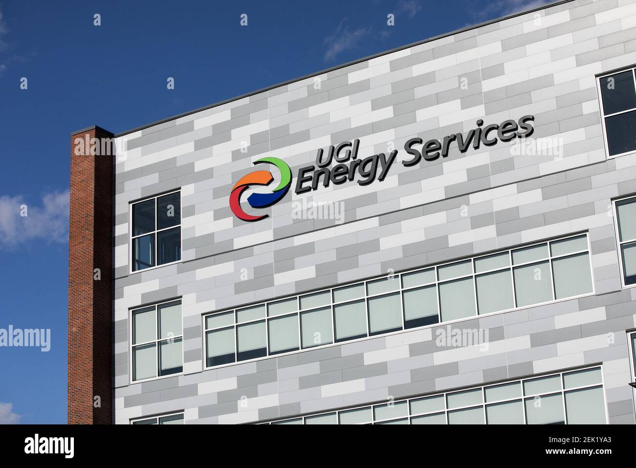 A logo sign outside of a facility occupied by UGI Energy Services in ...