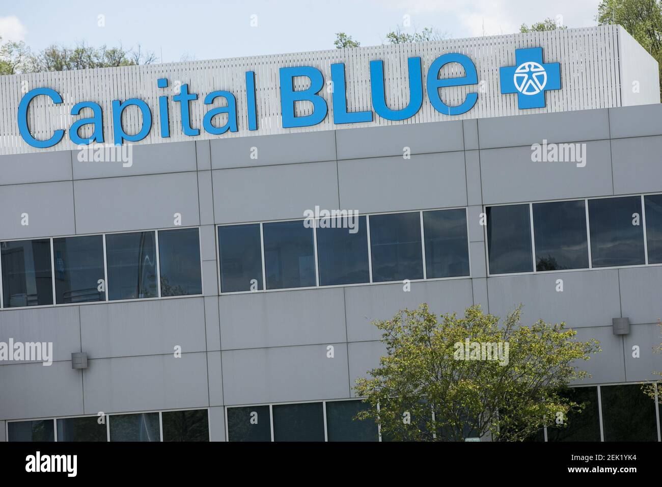 A logo sign outside of the headquarters of Capital BlueCross in ...