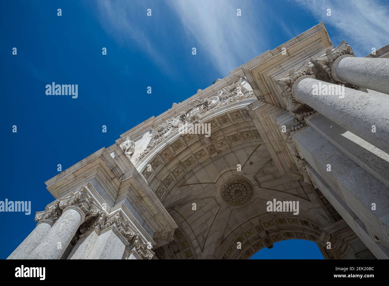Views of the Rua Augusta Arch from de Augusta Street. It was built in 1 ...