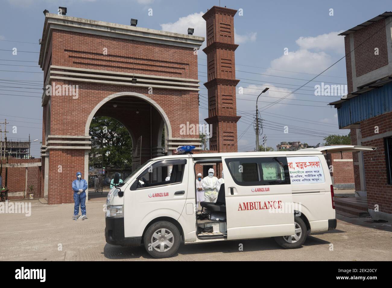 Members of Al-Markazul Islami Bangladesh approach to the Rayer Bazar ...
