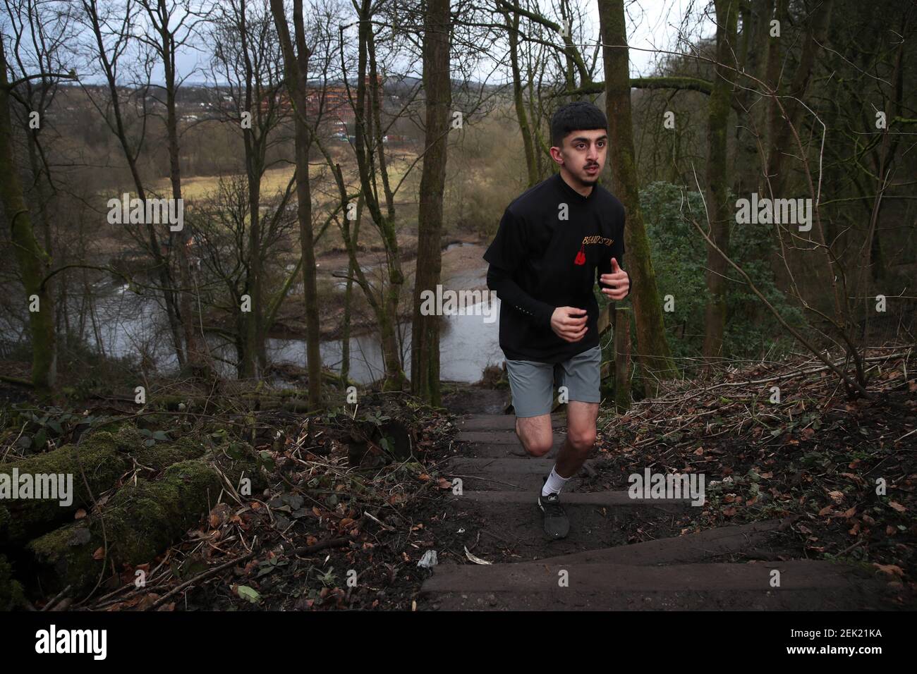 Boxer Raheem Mohammed from Telford trains at Vernon Park, Stockport ...
