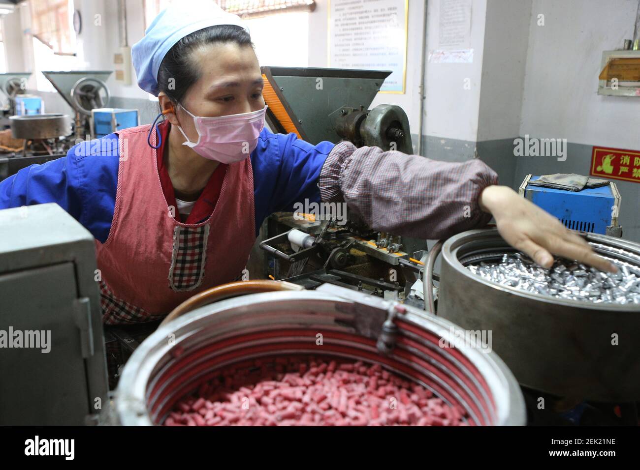 Workers are busy at producing pencil of Chung Hwa, a national famous ...