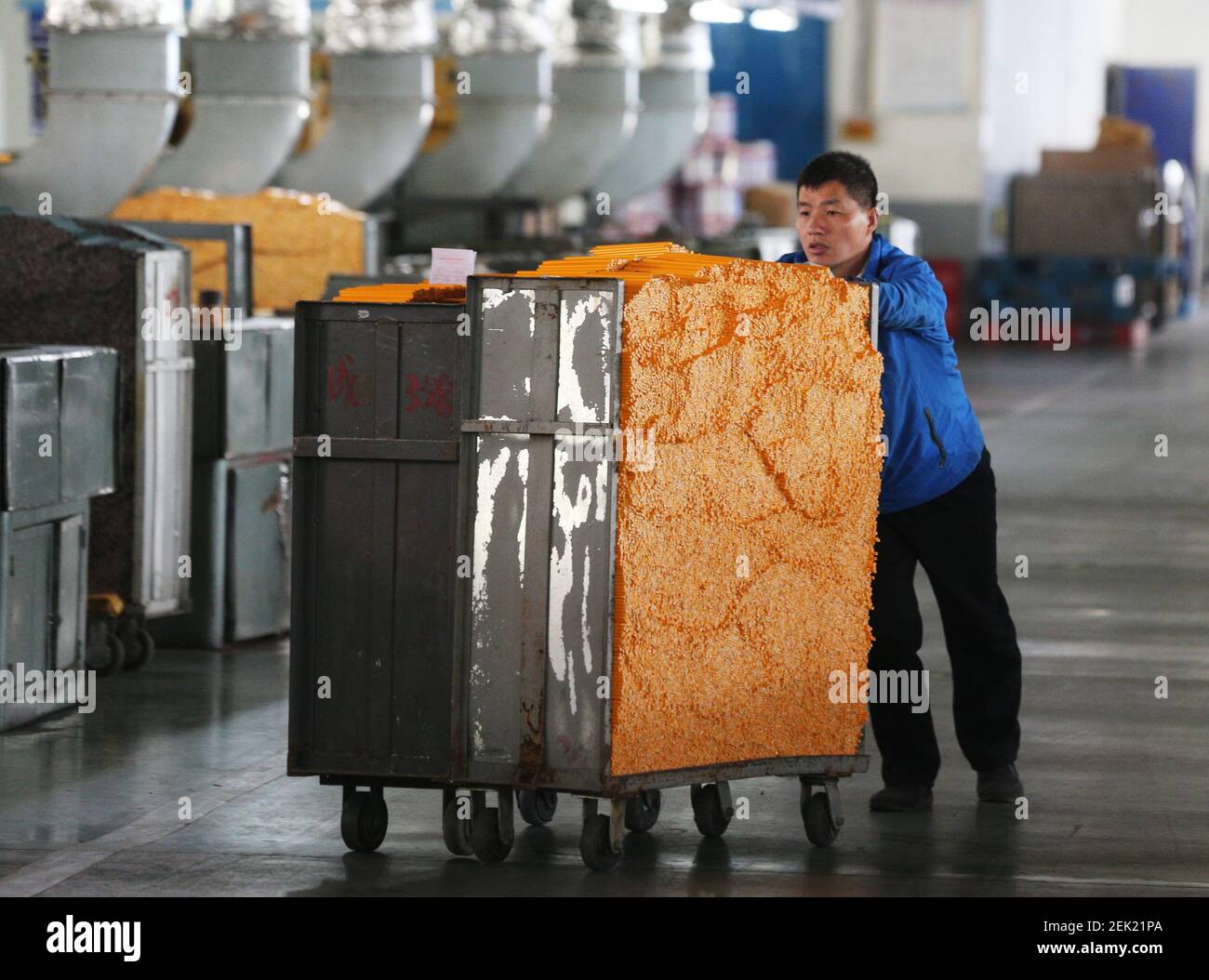 Workers are busy at producing pencil of Chung Hwa, a national famous ...