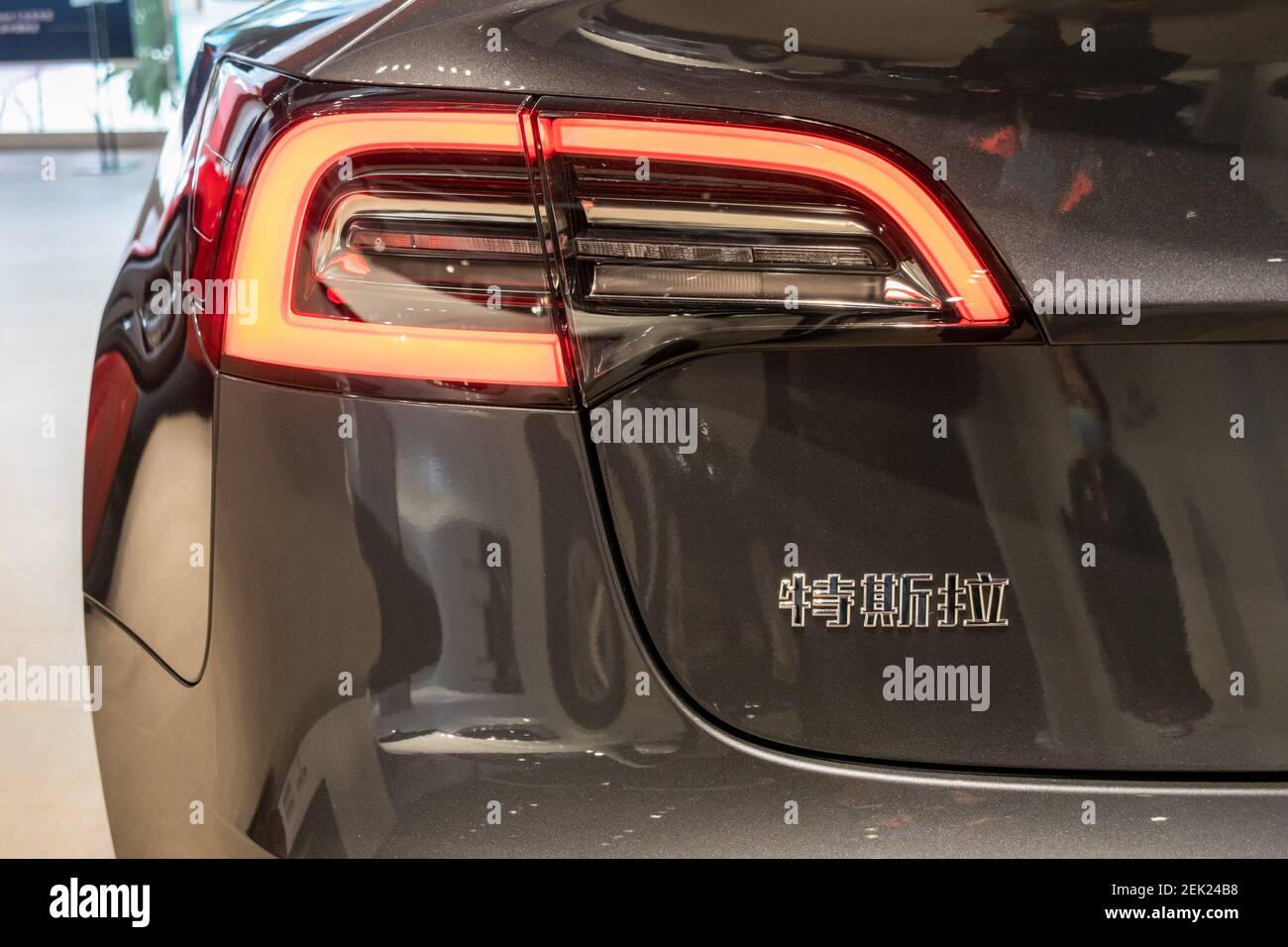 SHANGHAI, CHINA - MAY 9, 2020 - Tesla Model 3, model X and model s in ...