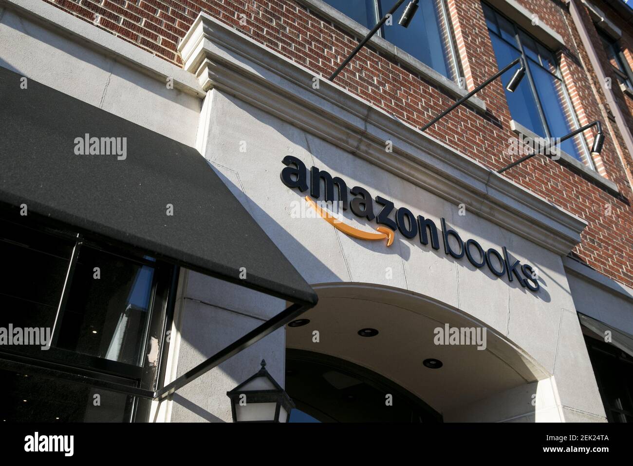 A logo sign outside of a Amazon Books retail store location in ...