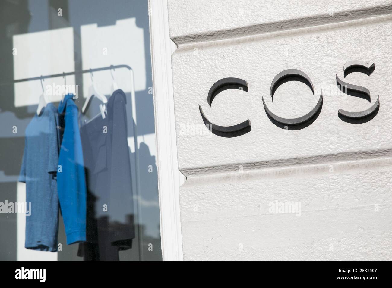 A logo sign outside of a COS retail store location in Washington, D.C ...