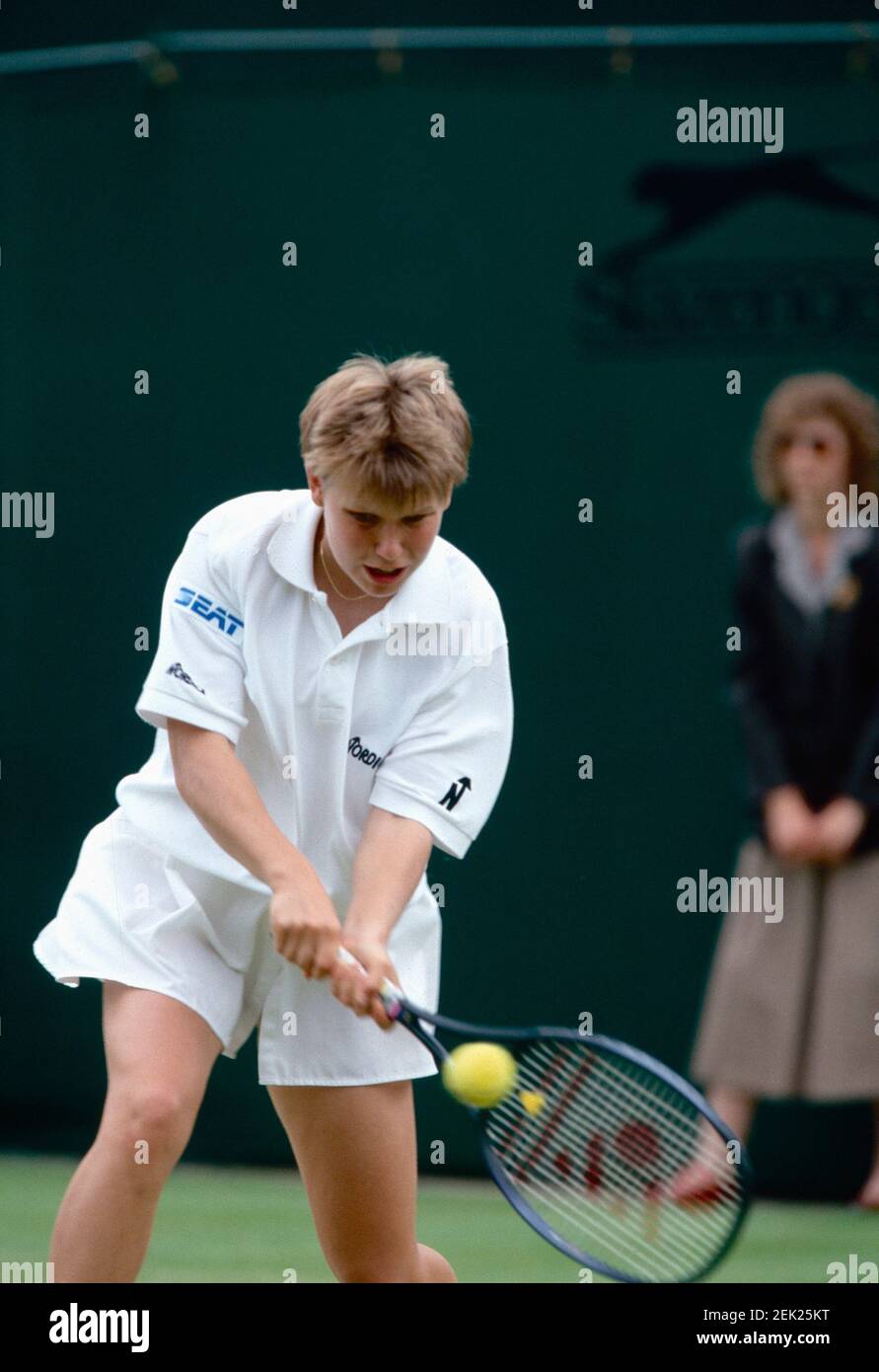 German tennis player Anke Huber, Wimbledon, UK 1990s Stock Photo - Alamy