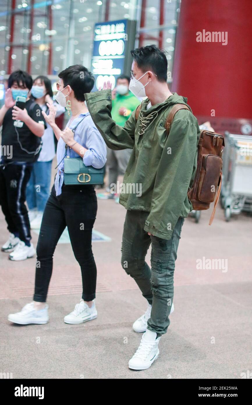 Chinese Mandopop singer and actor Han Geng and his wife Celina Horan, a ...