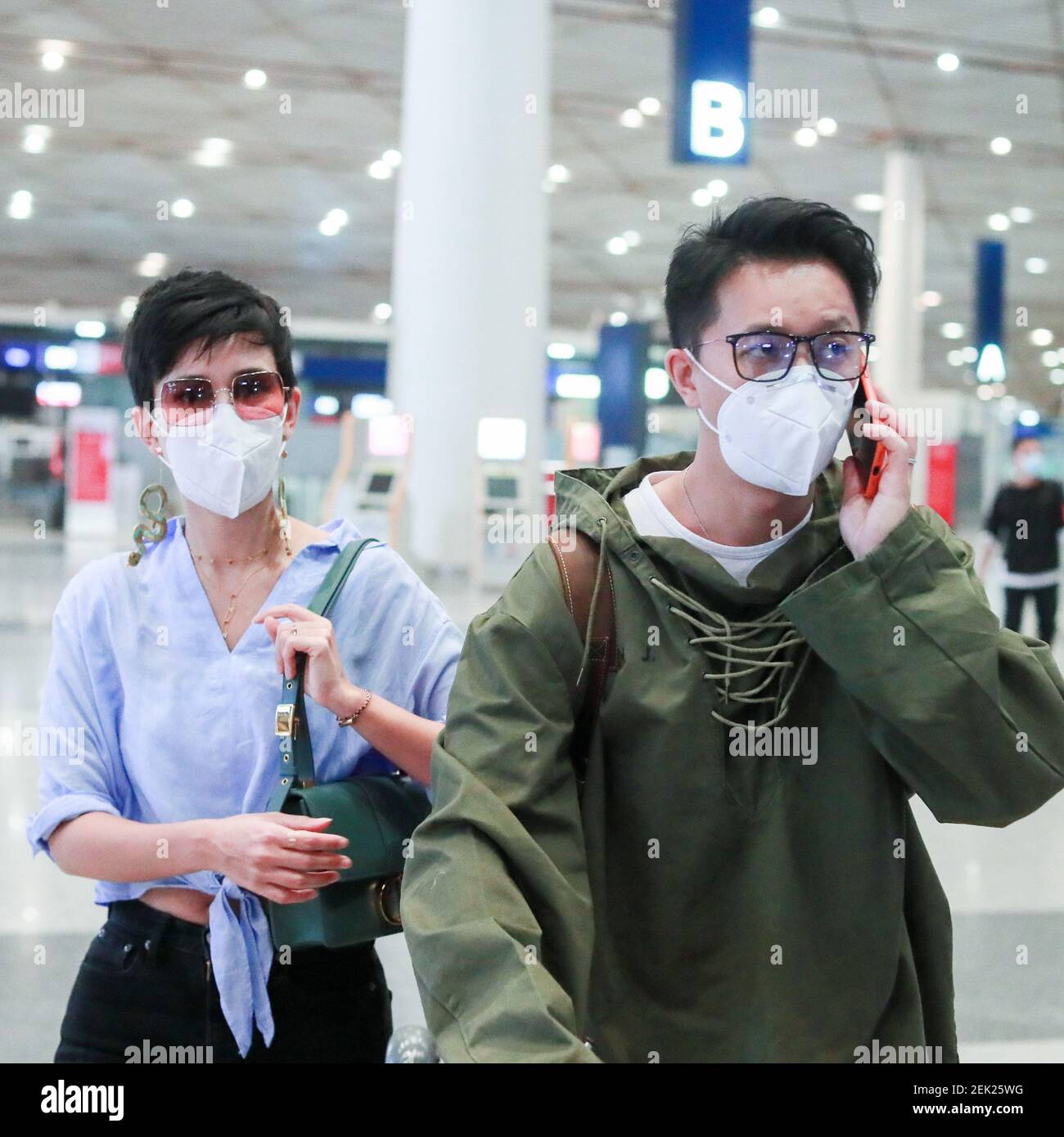 Chinese Mandopop singer and actor Han Geng and his wife Celina Horan, a Hong Kong-American ...