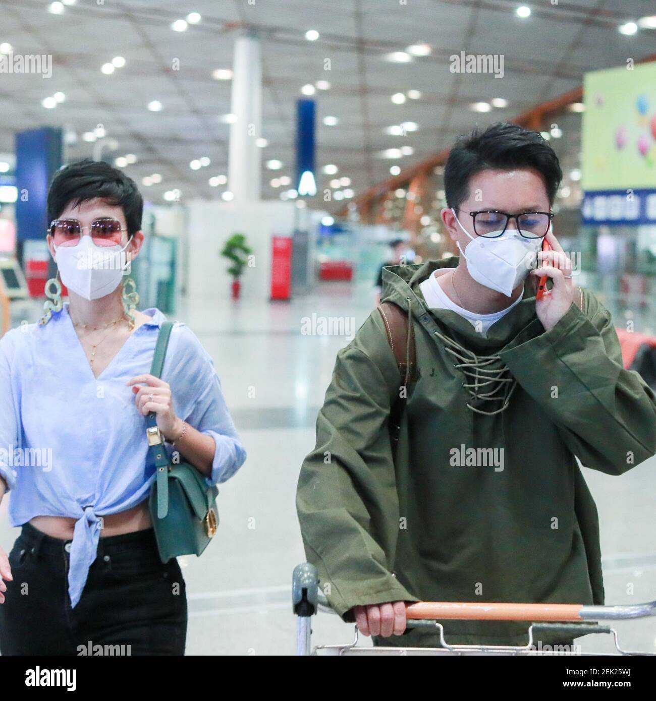 Chinese Mandopop singer and actor Han Geng and his wife Celina Horan, a ...