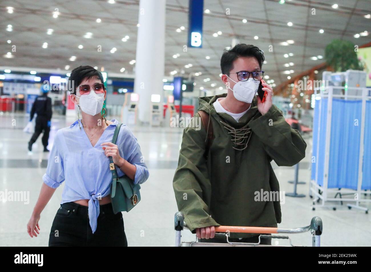 Chinese Mandopop singer and actor Han Geng and his wife Celina Horan, a ...