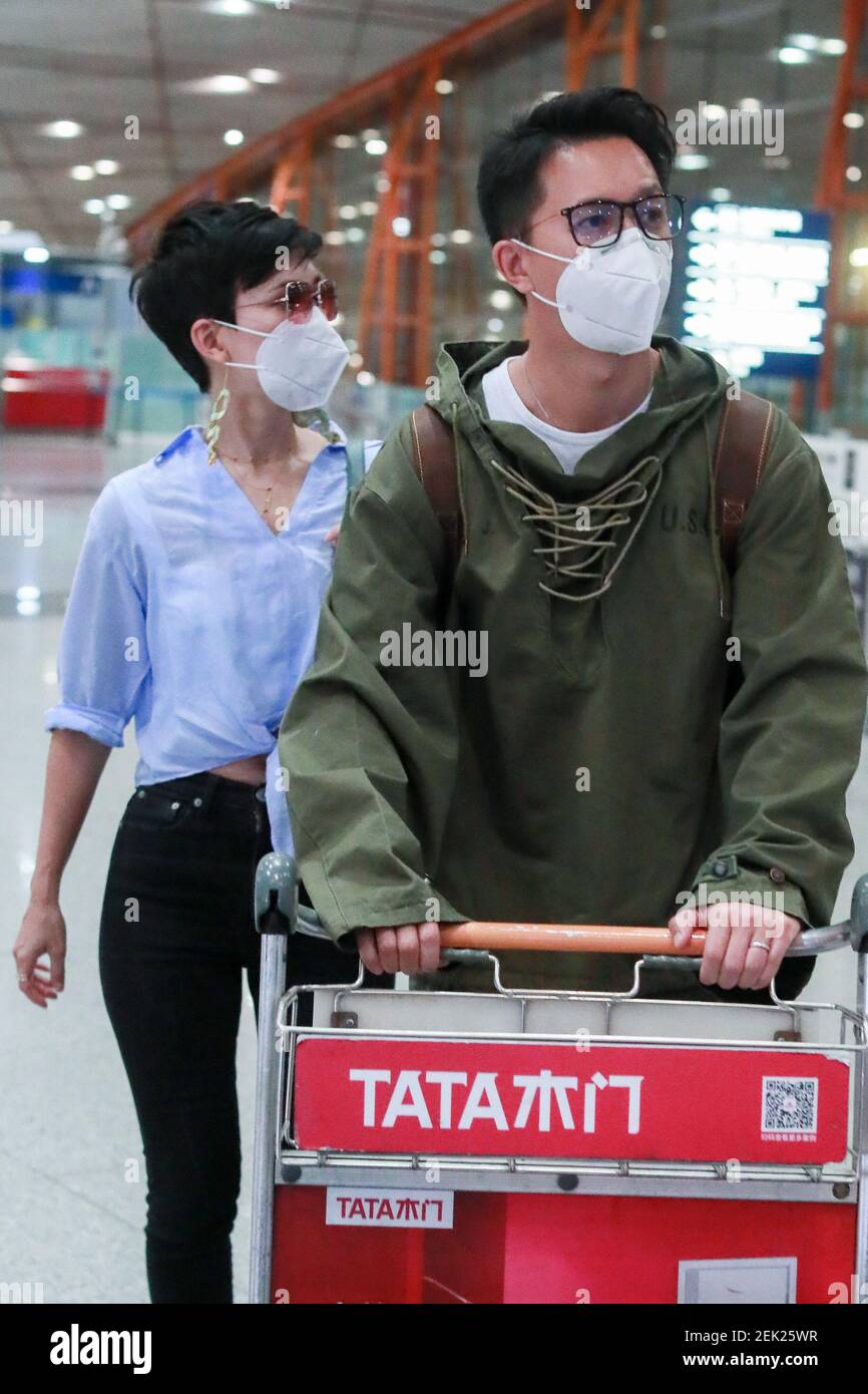 Chinese Mandopop singer and actor Han Geng and his wife Celina Horan, a ...