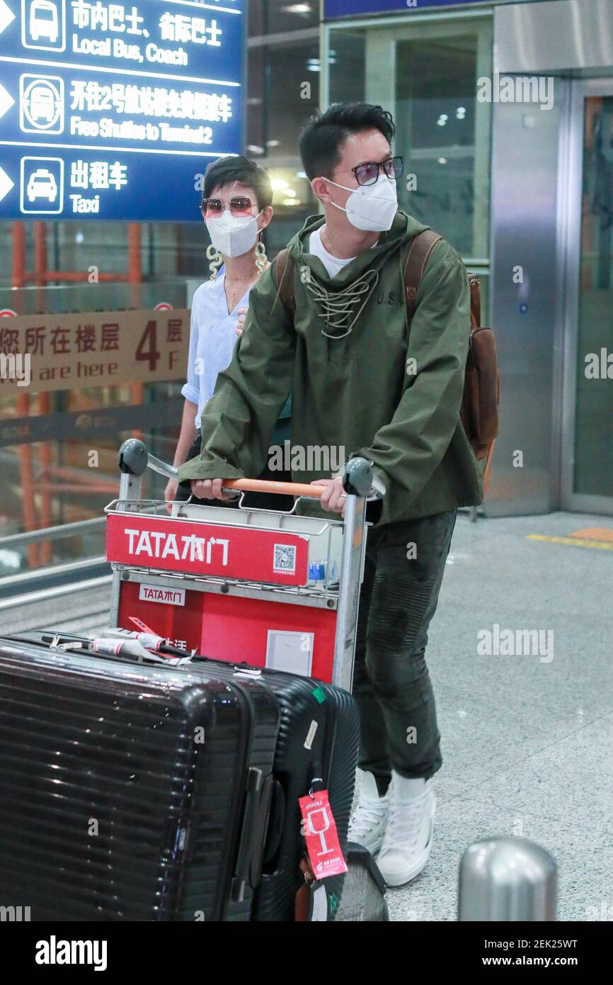 Chinese Mandopop singer and actor Han Geng and his wife Celina Horan, a ...