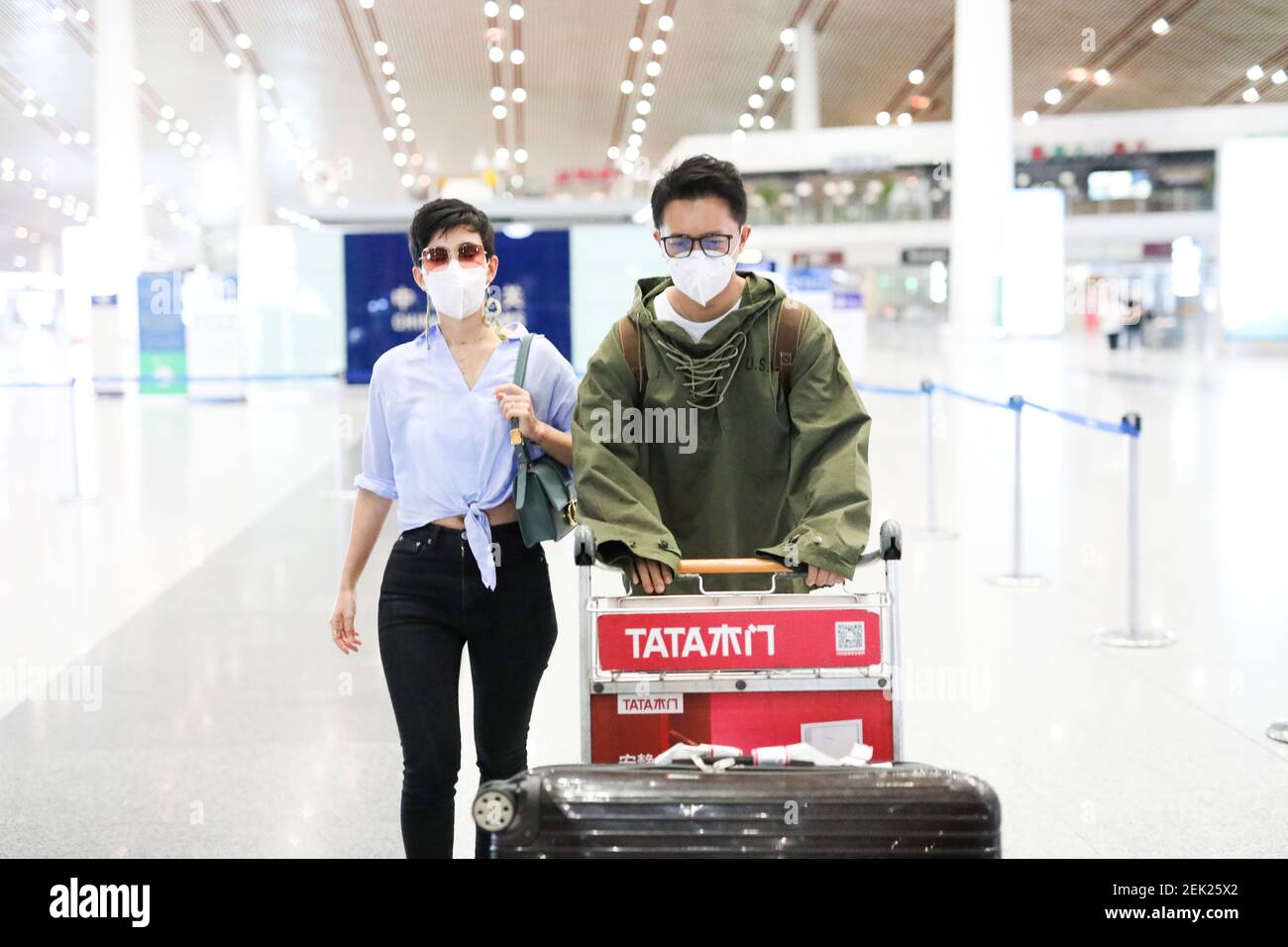Chinese Mandopop singer and actor Han Geng and his wife Celina Horan, a ...