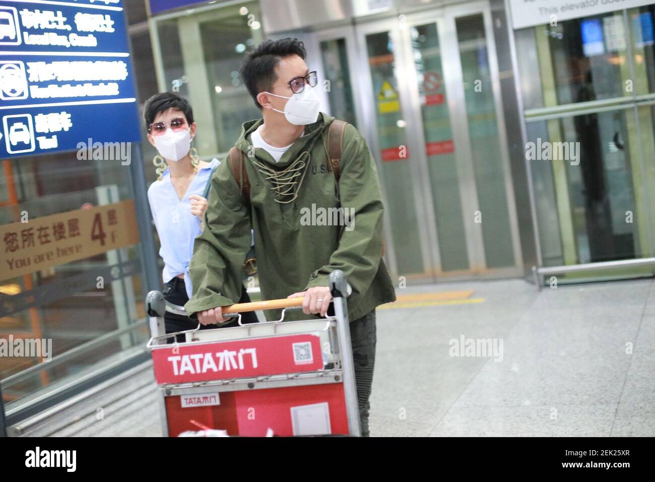 Chinese Mandopop singer and actor Han Geng and his wife Celina Horan, a ...