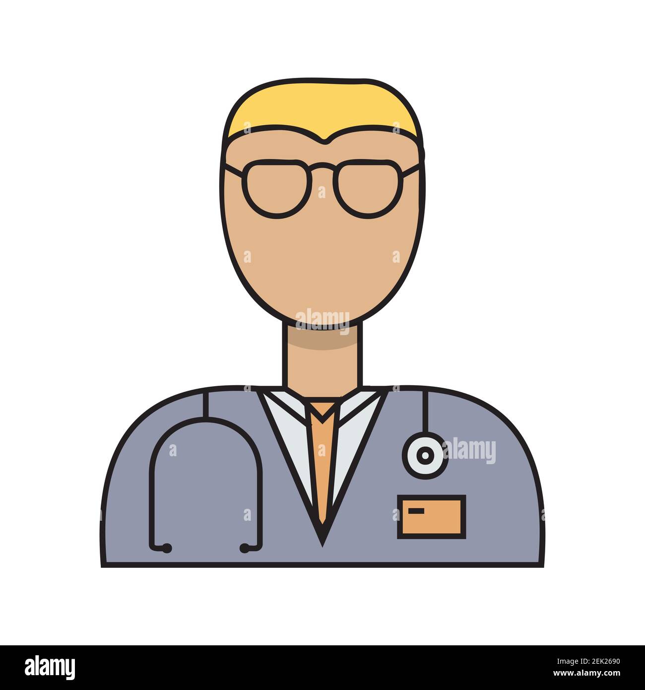 Doctor simple medicine icon in trendy line style isolated on white ...