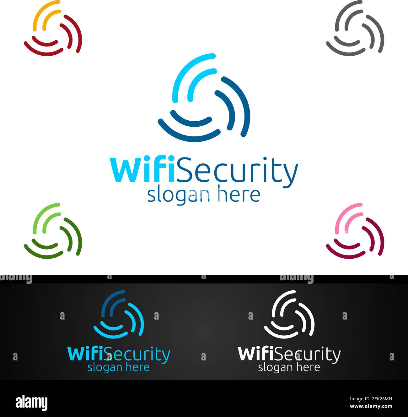 Wifi Security Logo for Network, Internet , monitoring, and alarm Stock ...