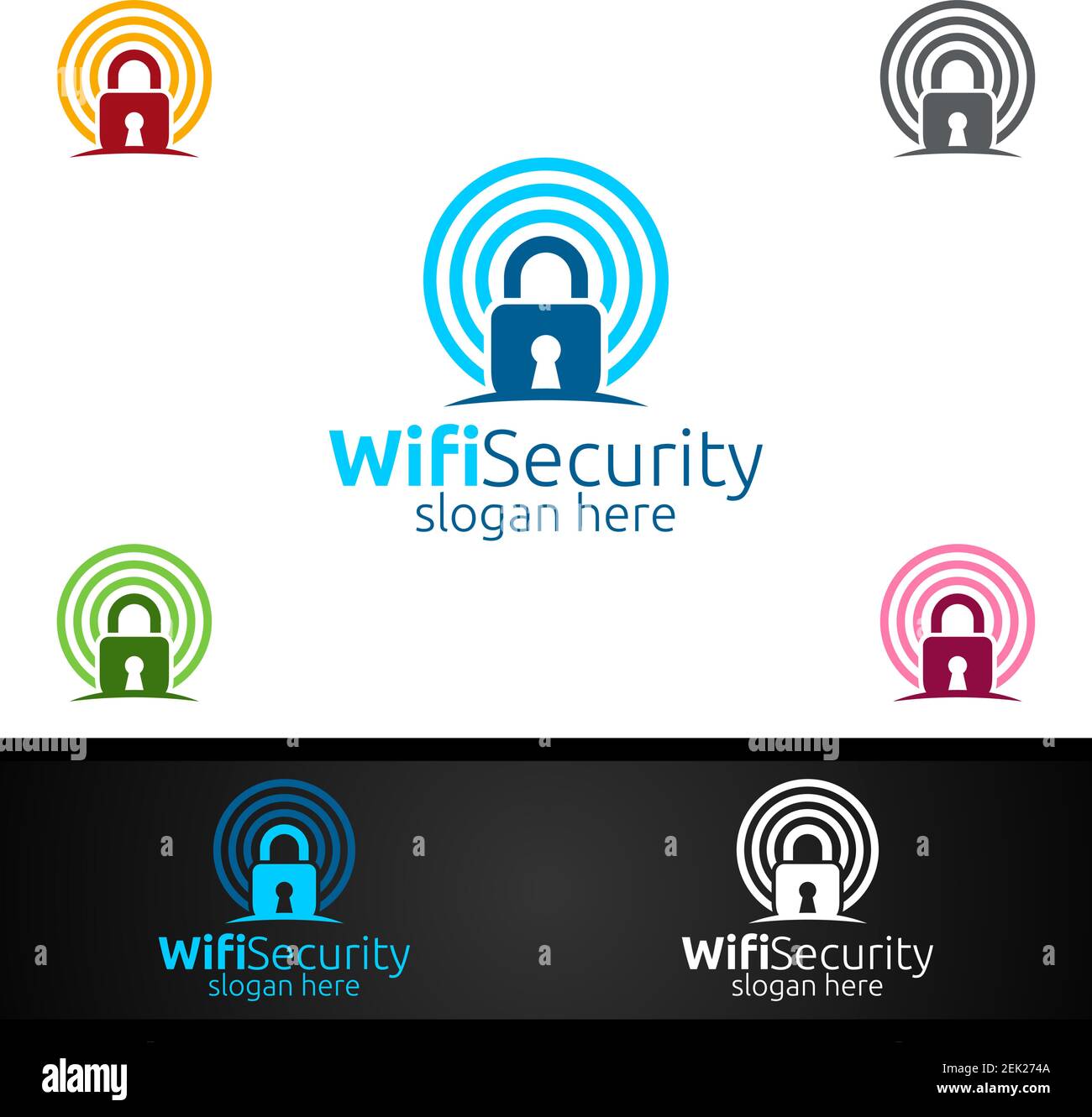 Wifi Security Logo for Network, Internet , monitoring, and alarm Stock ...