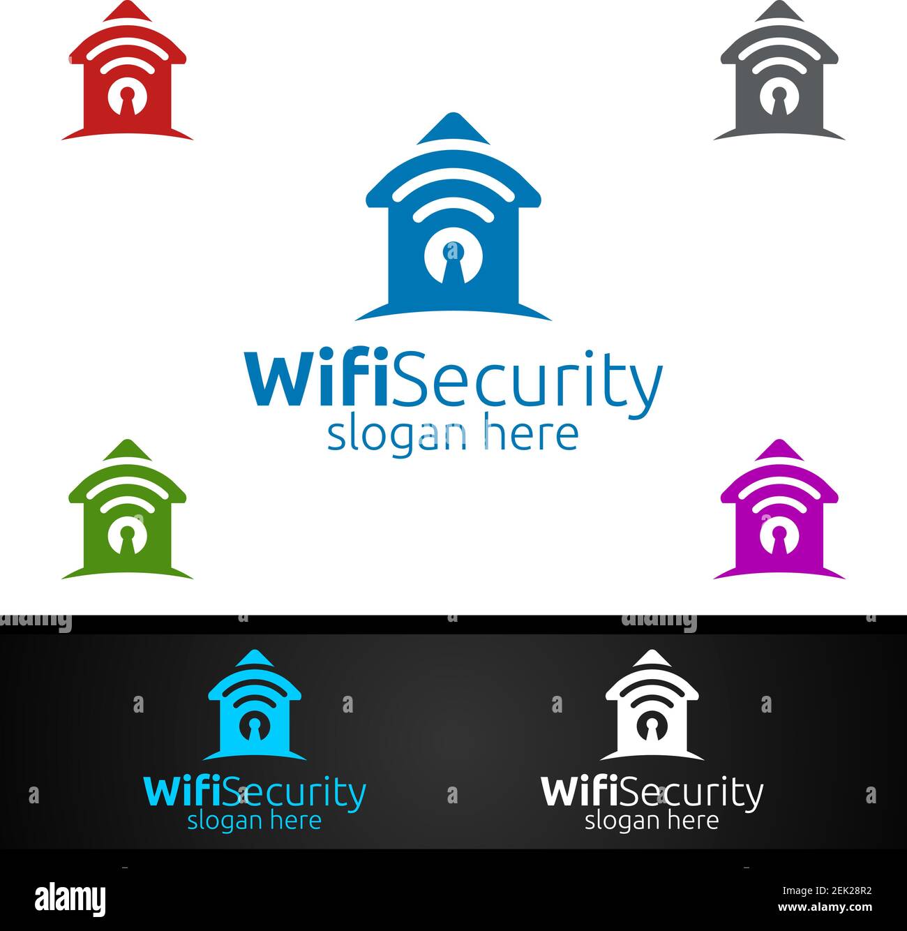 Wifi Security Logo for Network, Internet , monitoring, and alarm Stock ...