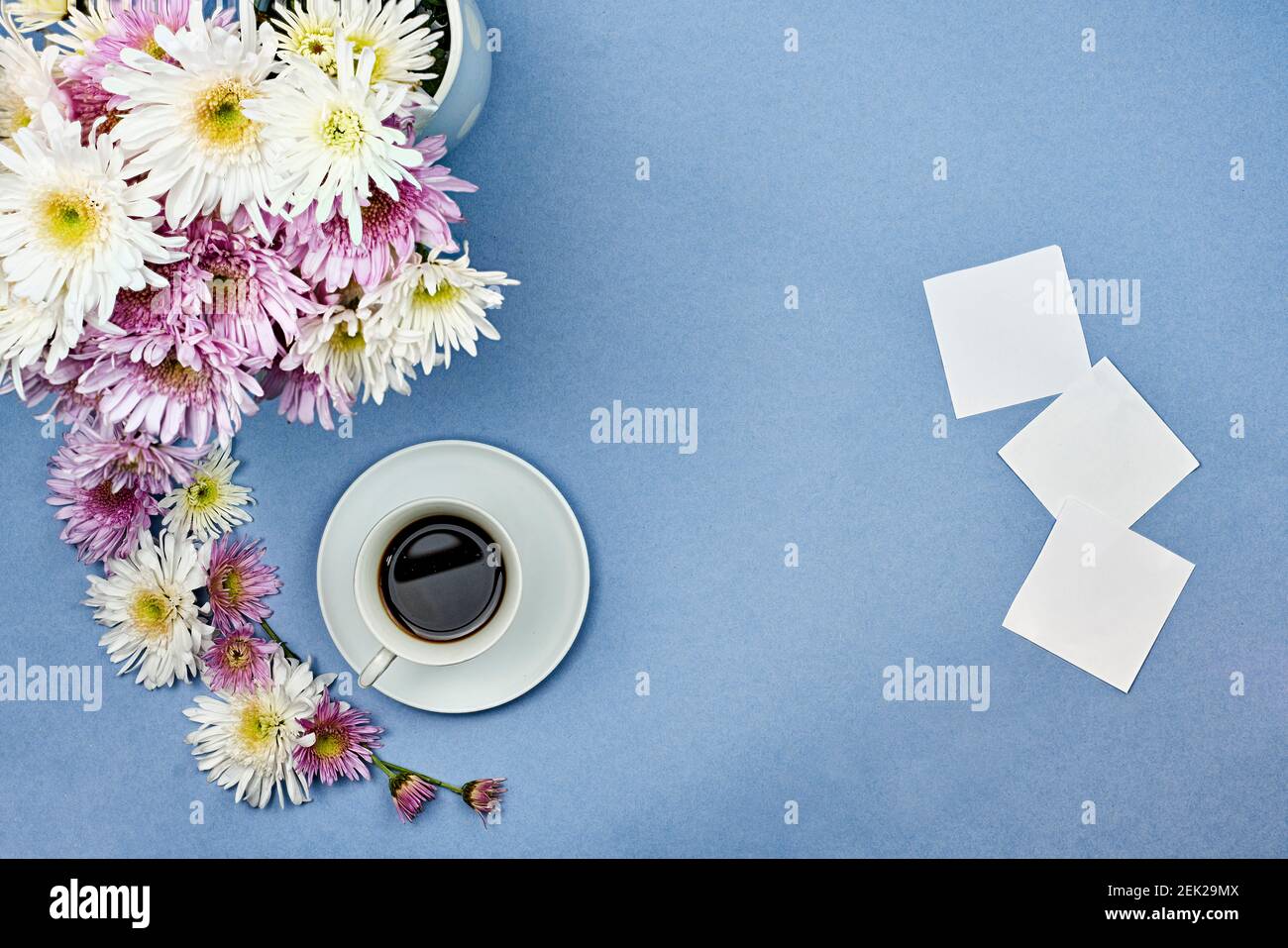 Refreshing black coffee. Cozy spring morning. Refreshing day at home ...