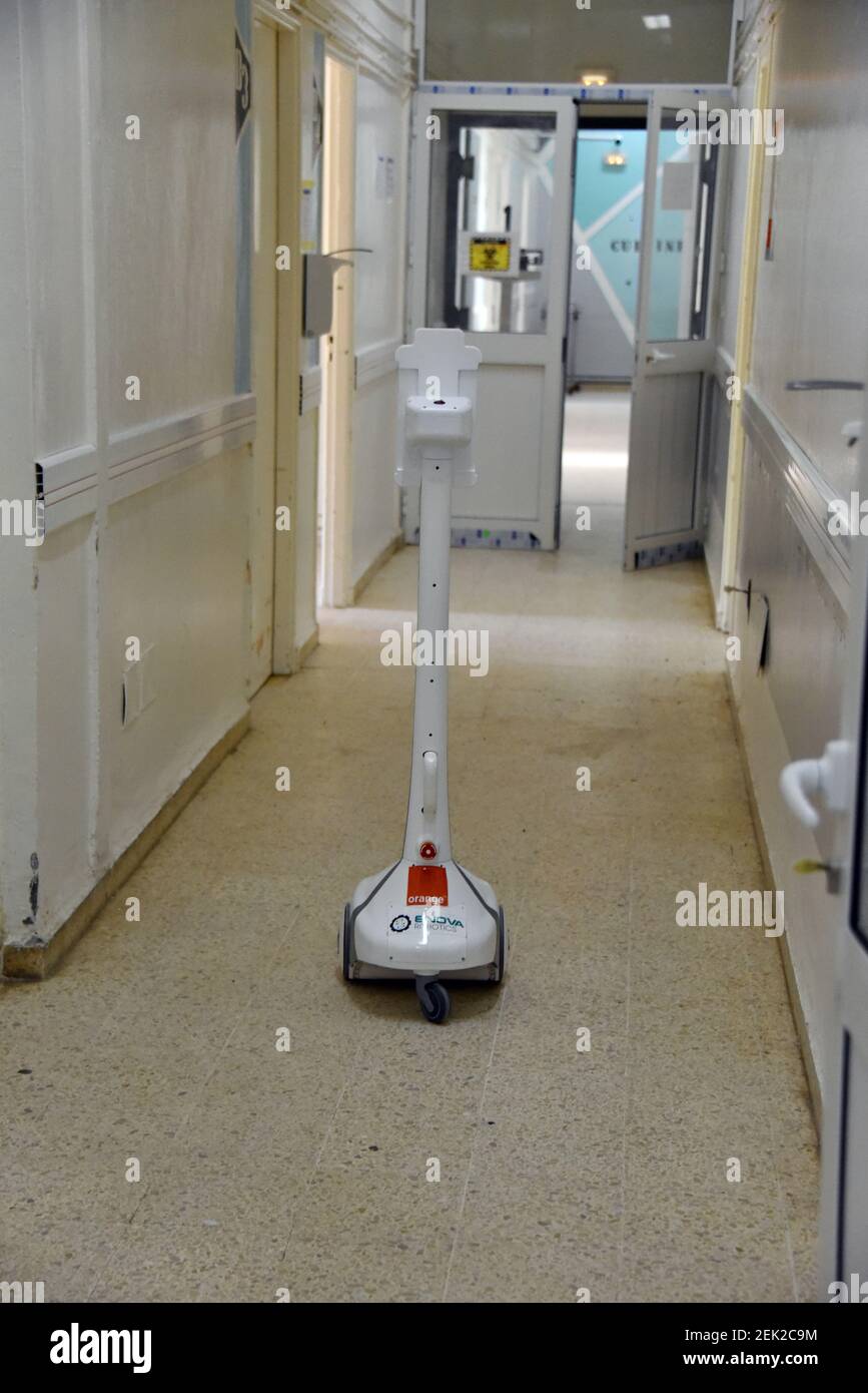 A robot under experiment during International Nurses Day at Abdel ...