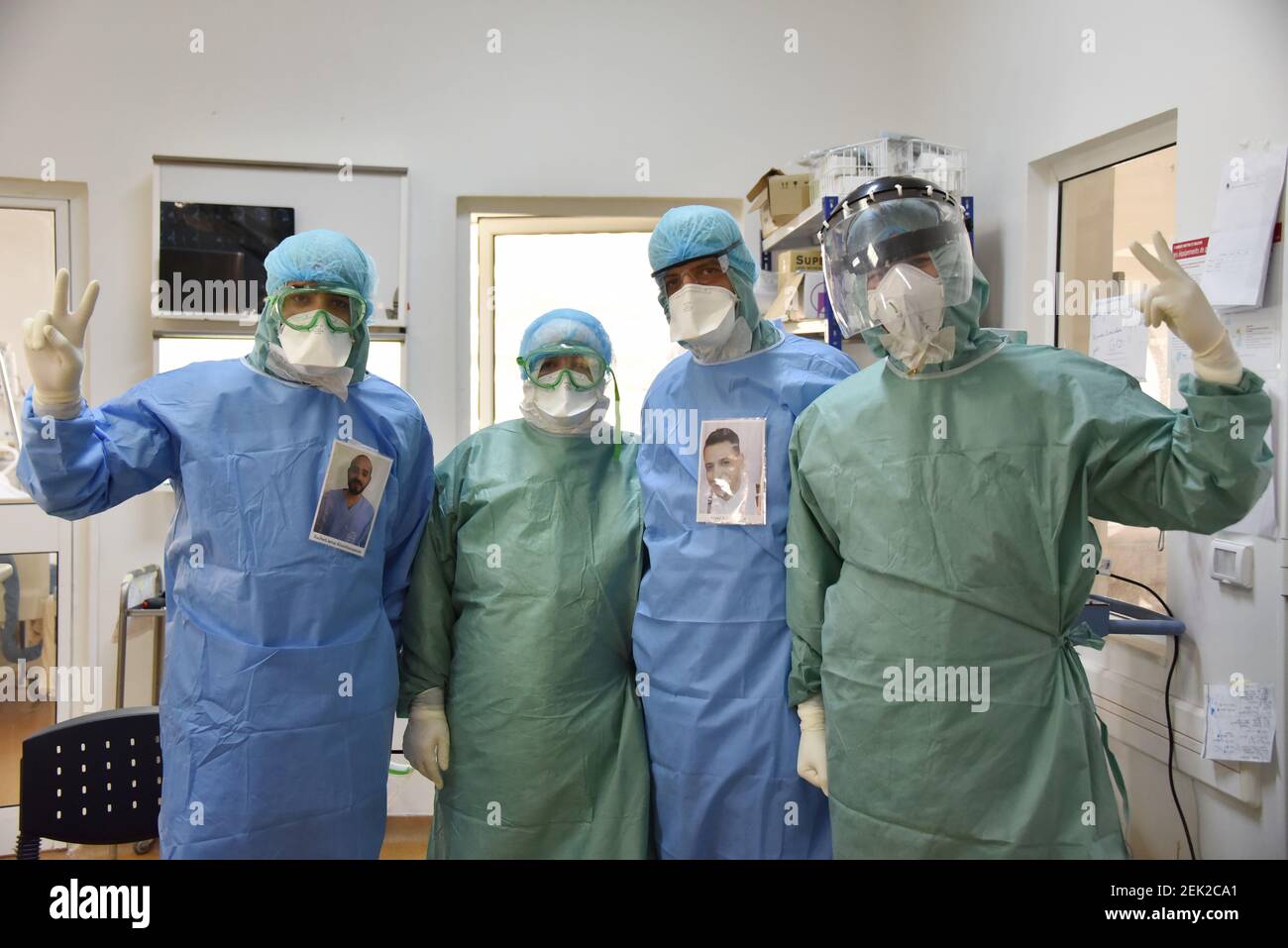Medical staff members pose for a pic during International Nurses Day at ...