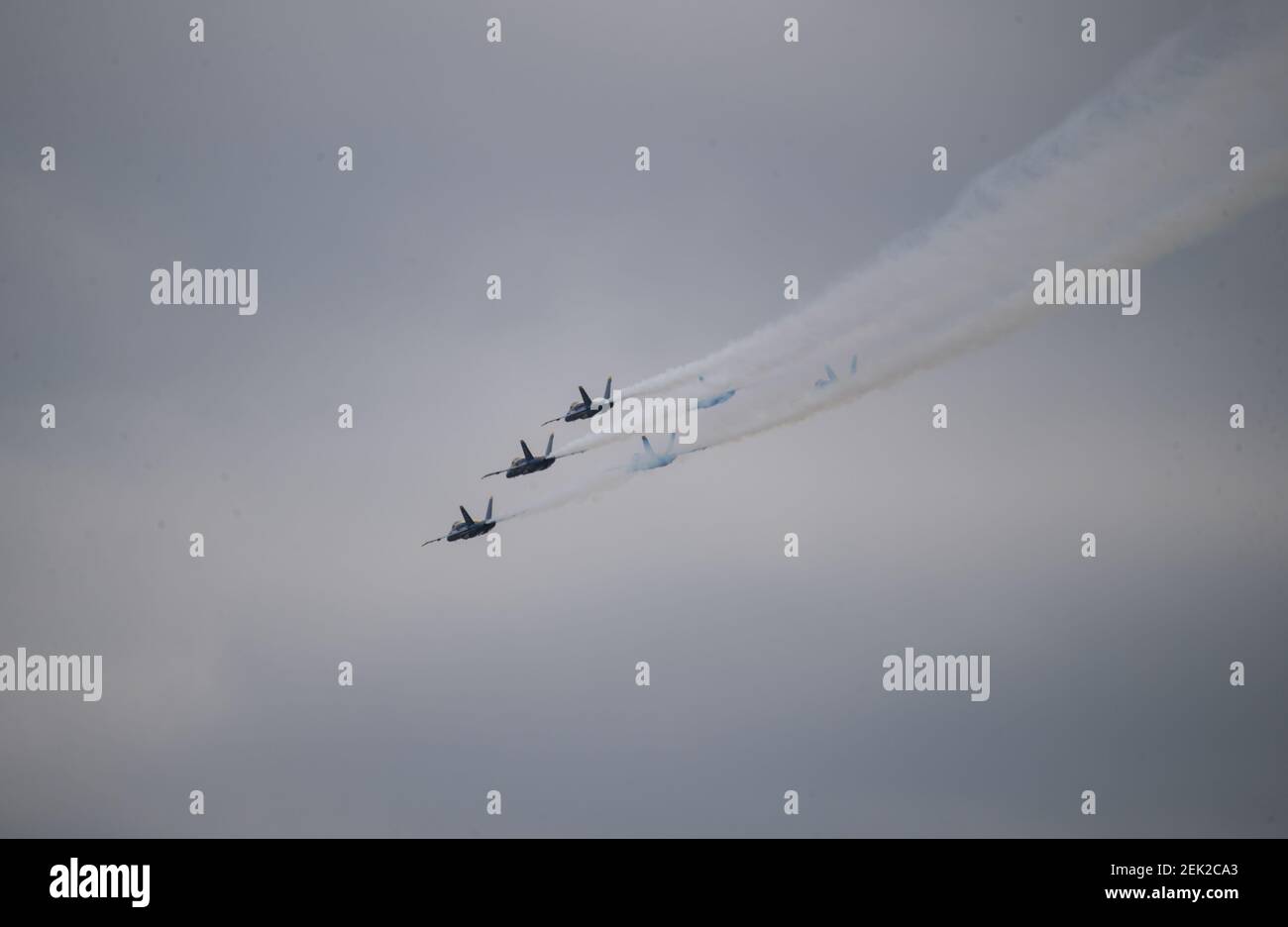 The United States Navy Blue Angels fly over Indianapolis to honour the ...