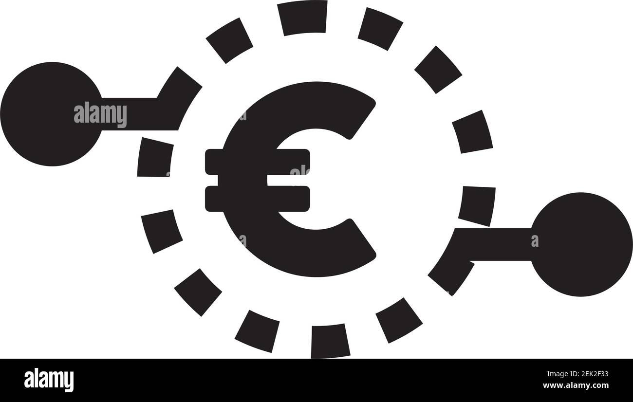 Digital euro icon vector currency symbol for digital transactions for ...