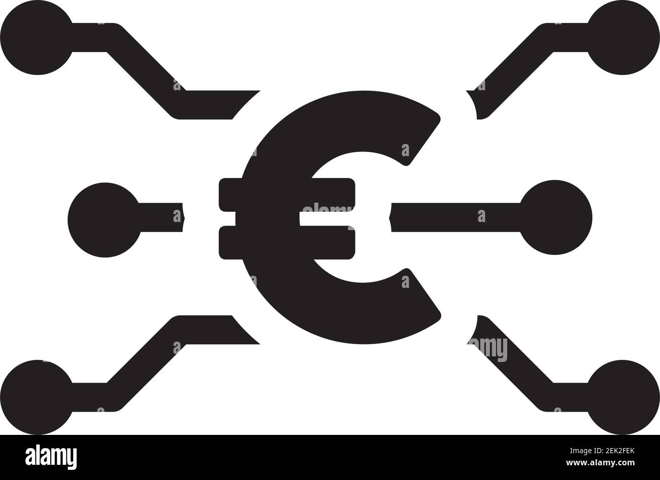 Digital euro coin icon vector currency symbol for digital transactions ...