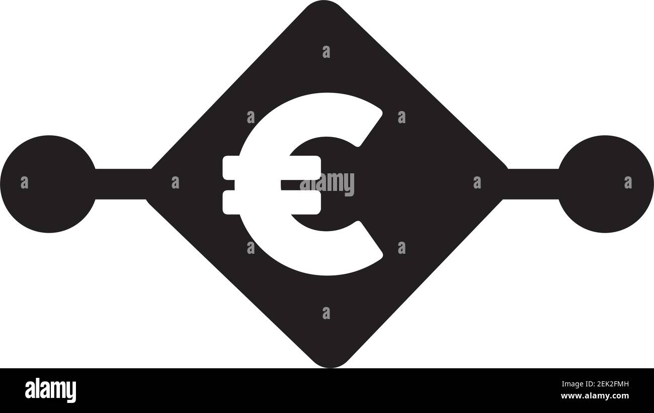 Digital euro currency icon vector symbol for digital transactions for ...