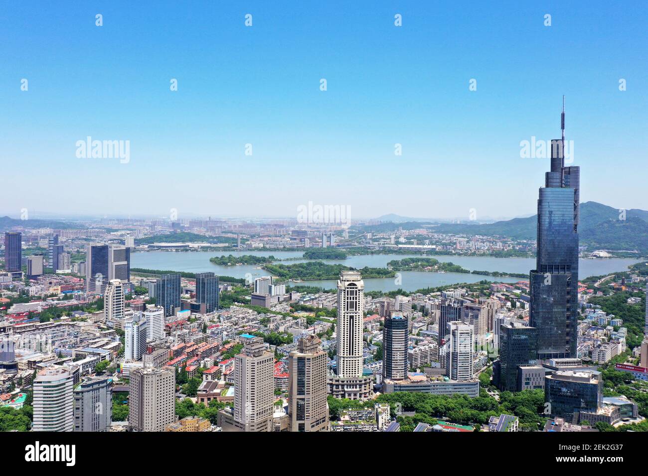 NANJING, CHINA - MAY 12, 2020 - The city scenery of Gulou District ...