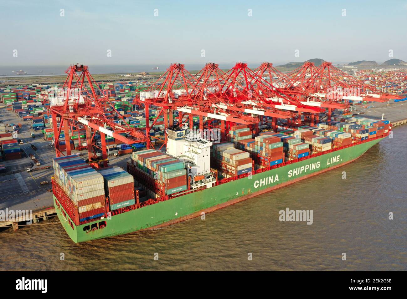 SHANGHAI, CHINA - MAY 12, 2020 - Yangshan Port, the world's largest ...