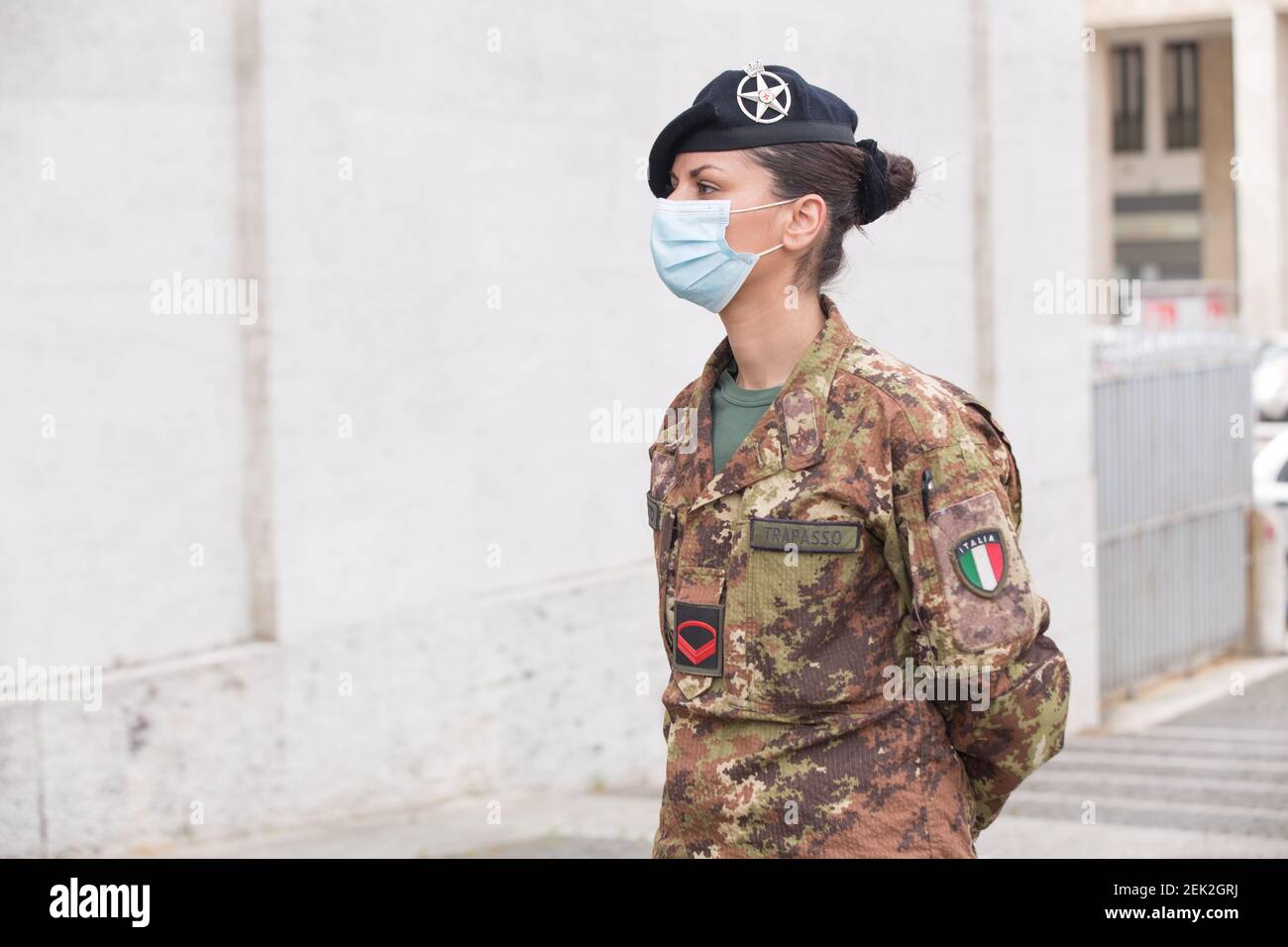 Woman member of Italian Army (Photo by Matteo Nardone / Pacific Press ...