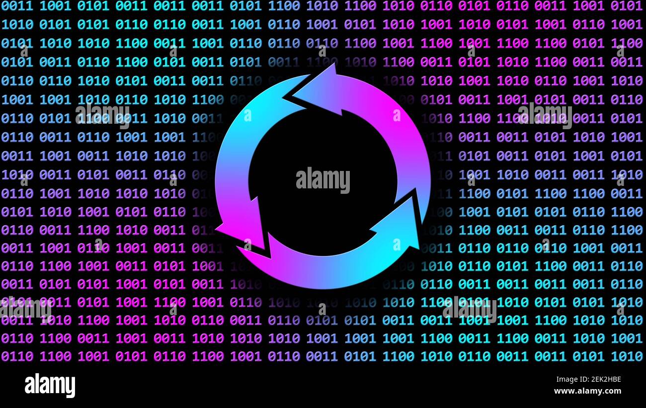Update Sign Over A Wall Of 4 digit Binary Numbers In Blue Gradient On
