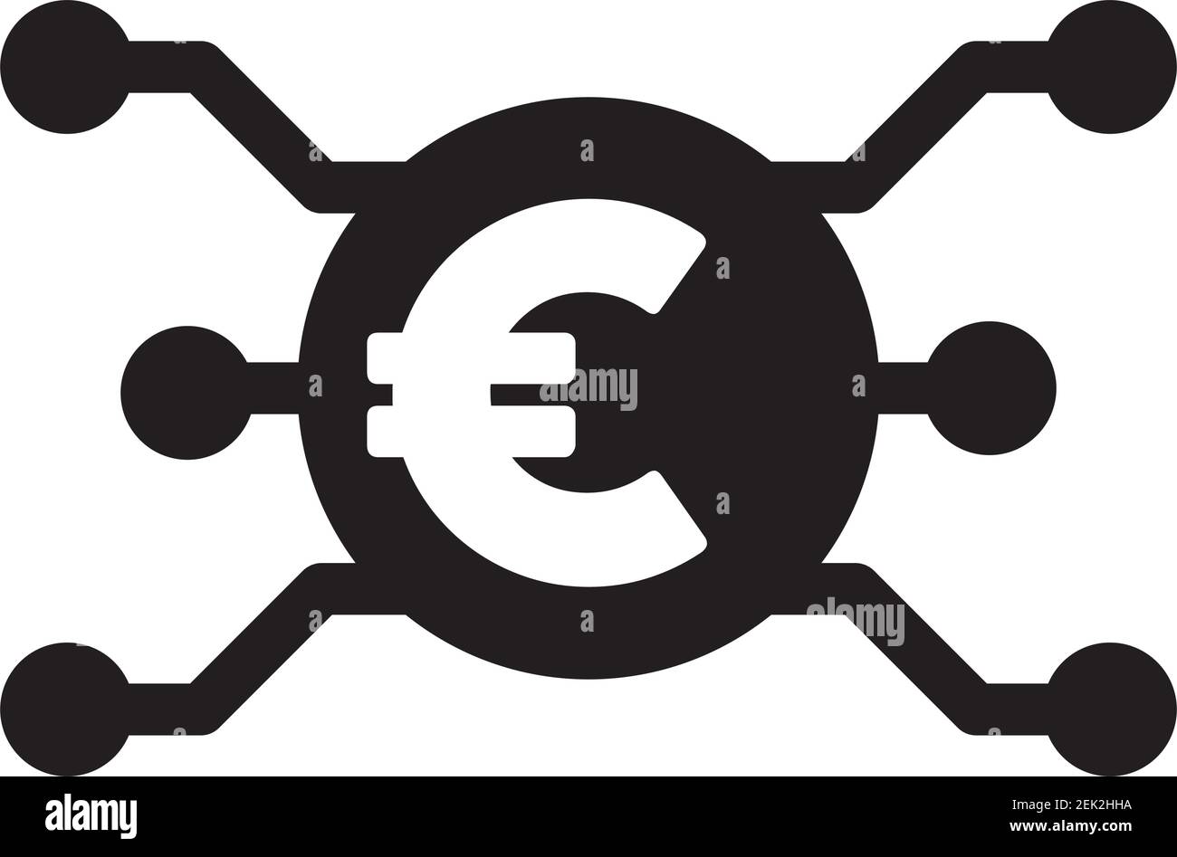 Digital euro symbol icon vector currency for digital transactions for ...