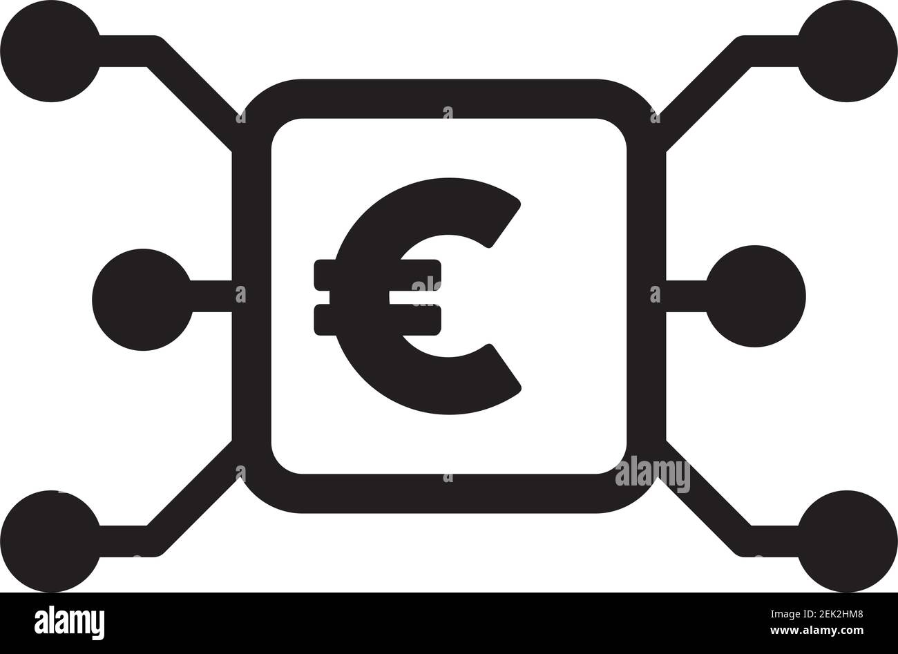 Digital euro coin icon vector currency symbol for digital transactions ...