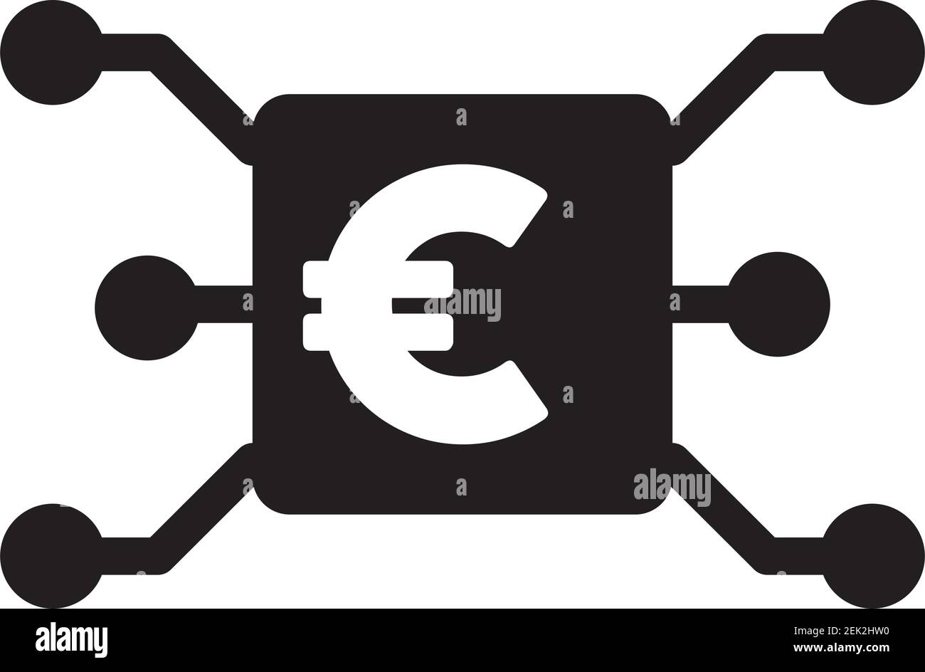Digital euro icon vector currency symbol for digital transactions for ...
