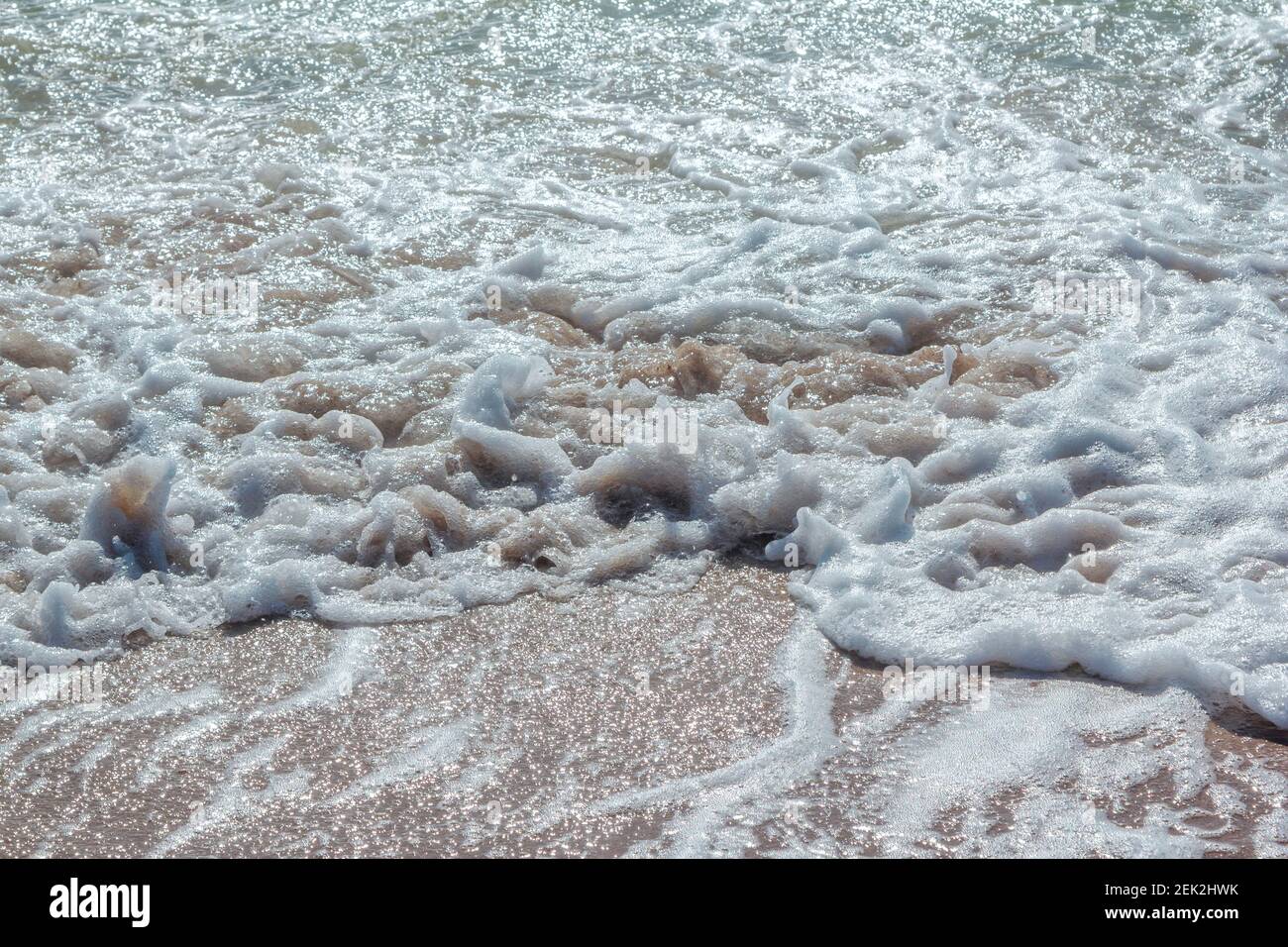 Landscape with stormy sea - waving water and foam - wave, covering ...