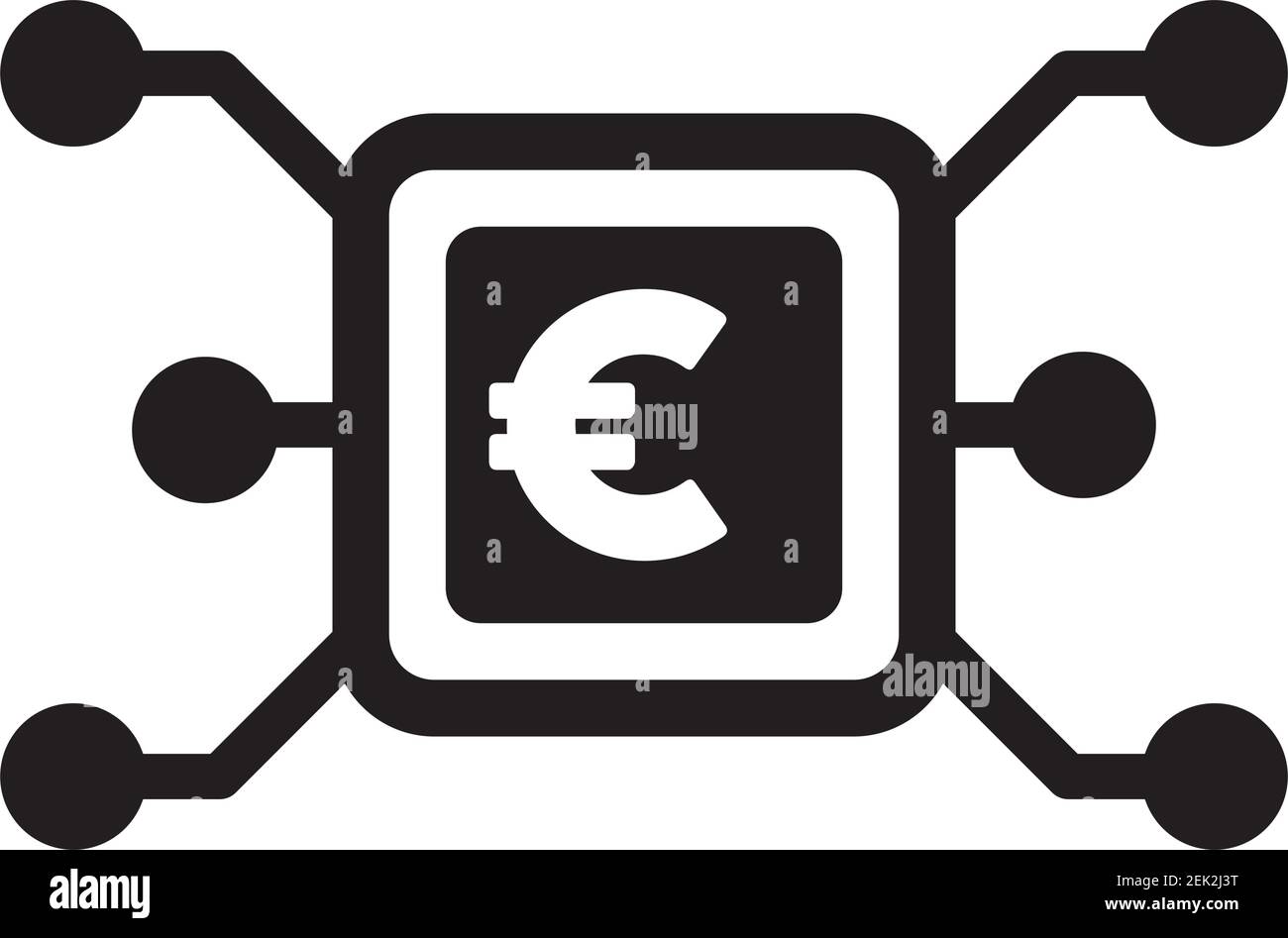 Digital euro symbol icon vector currency for digital transactions for ...