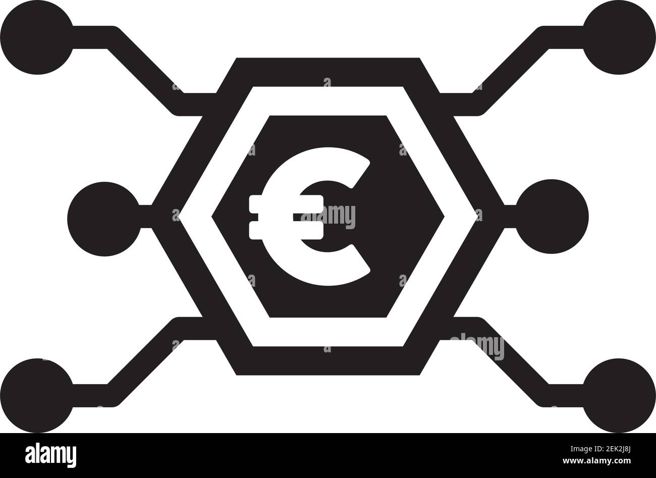 Digital euro money icon vector currency symbol for digital transactions ...