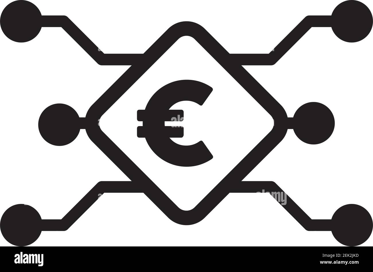 Digital euro coin icon vector currency symbol for digital transactions ...