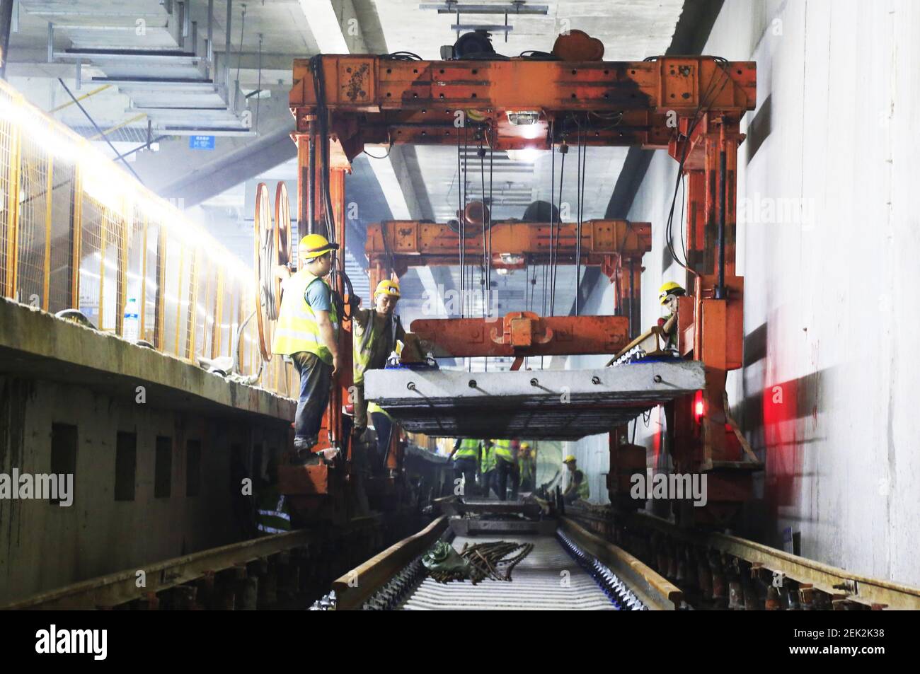 NANCHANG, CHINA - MAY 13, 2020 - In the underground tunnel from cross ...