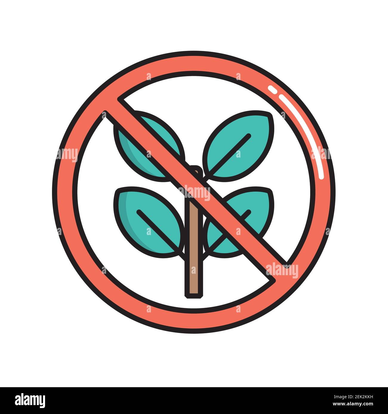 Anti weed sign, simple gardening icon in trendy line style isolated on ...