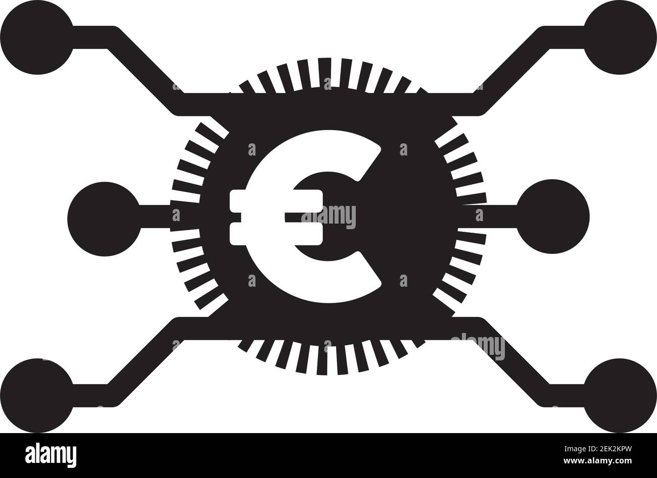 Digital euro currency icon vector symbol for digital transactions for ...