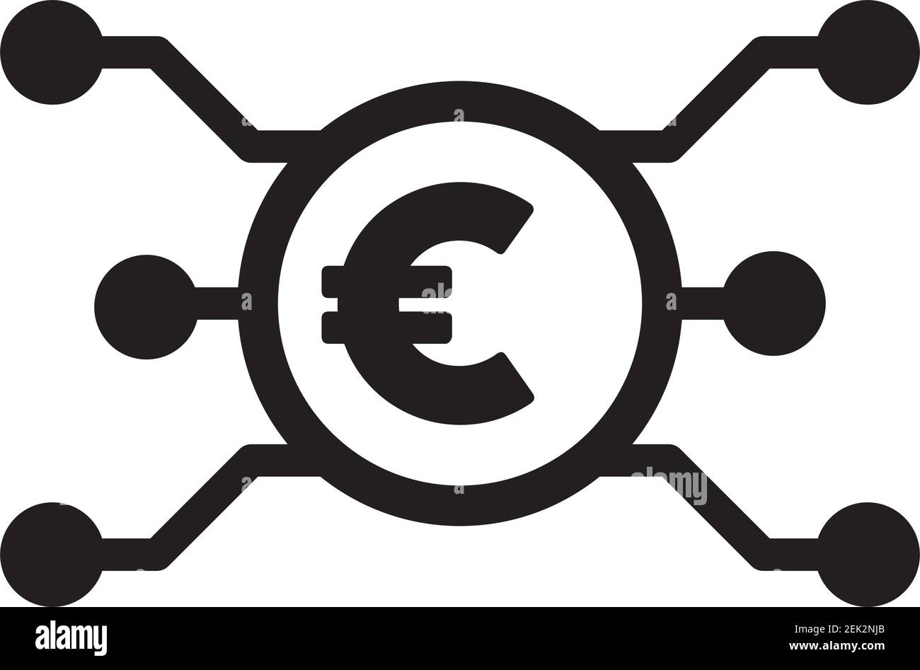 Digital euro icon vector currency symbol for digital transactions for ...