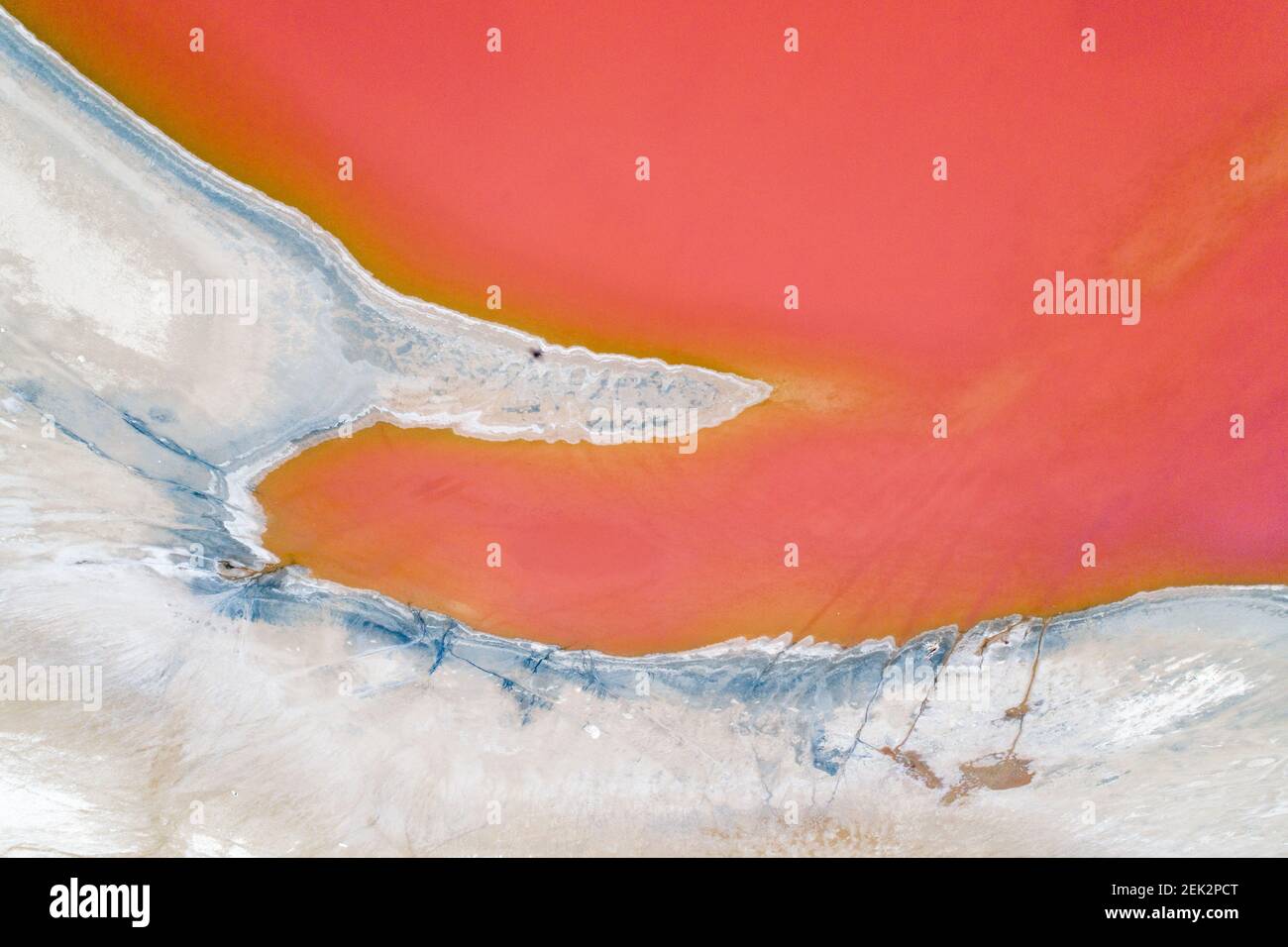 The beautiful red salt lake Geletu lake in desert in Alxa,Inner ...