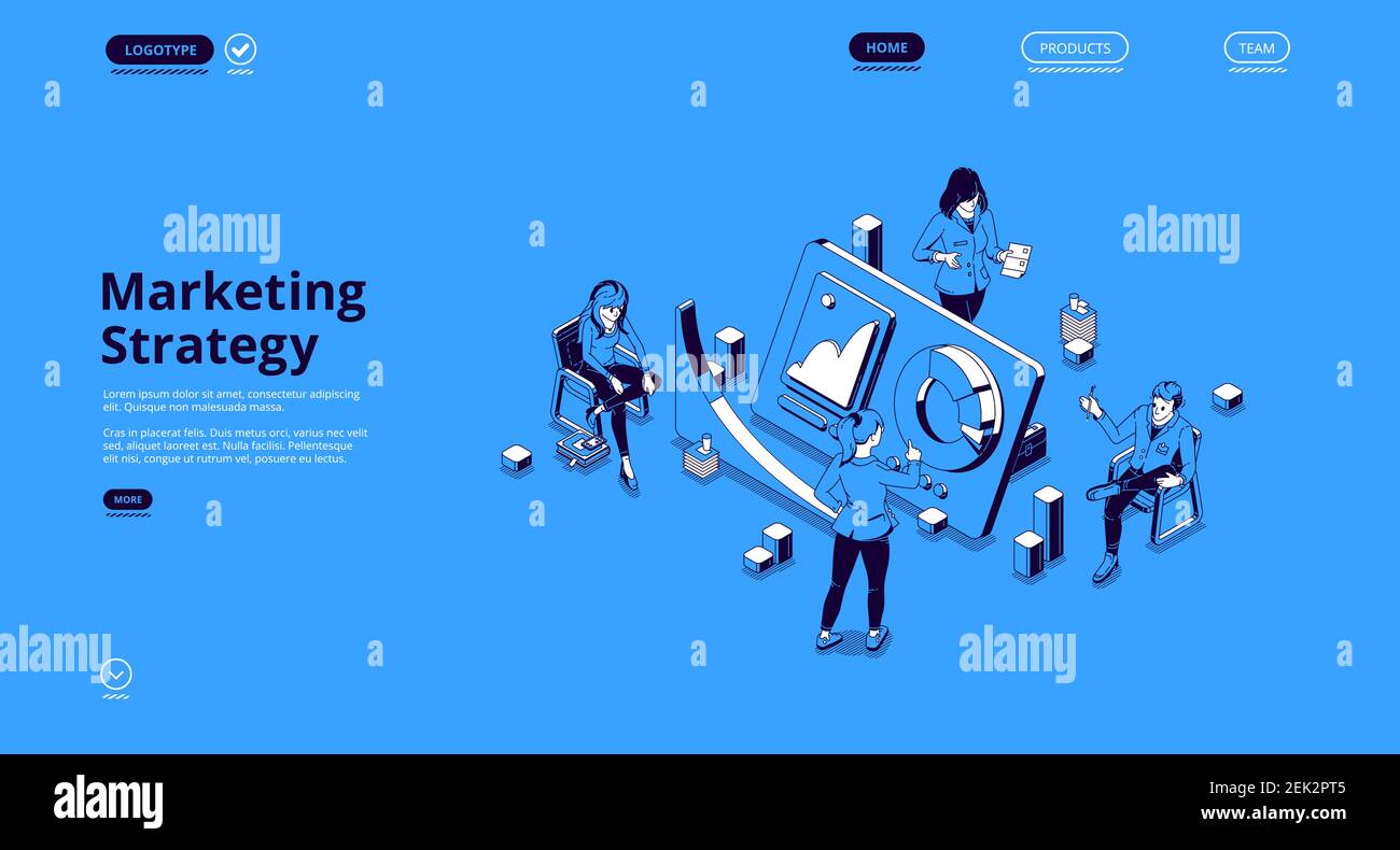 Marketing strategy banner. Concept of analysis and plan promotion and ...